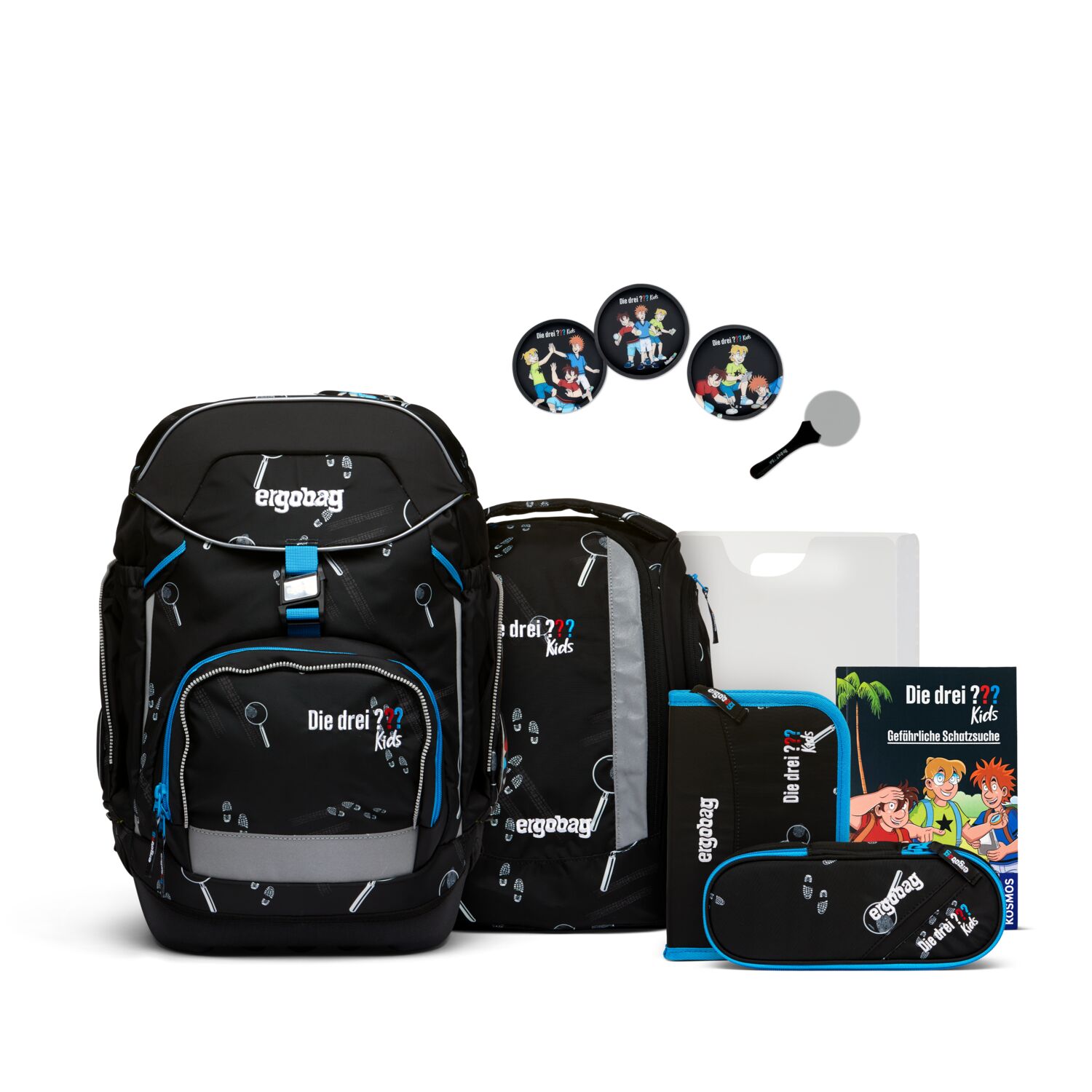 ergobag pack Die drei Fragezeichen Edition Schulrucksack-Set, 6-tlg ...